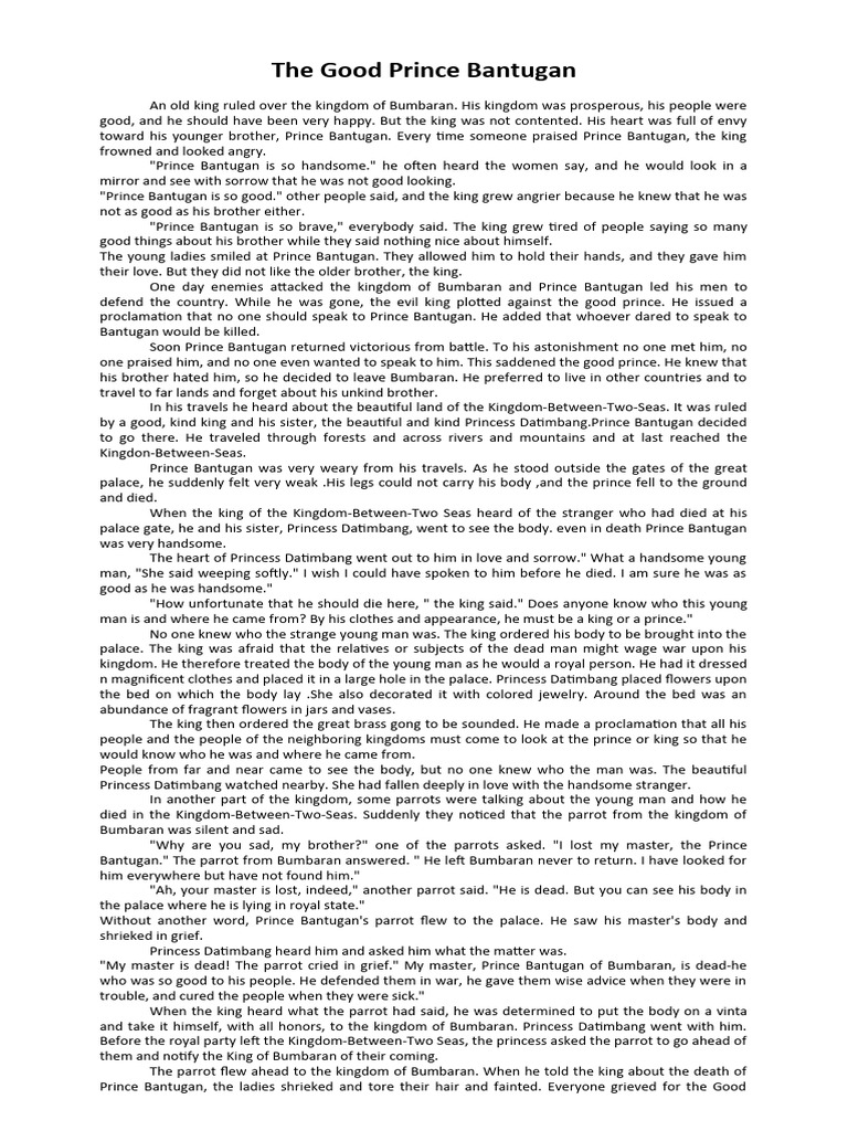The Good Prince Bantugan 7 | PDF