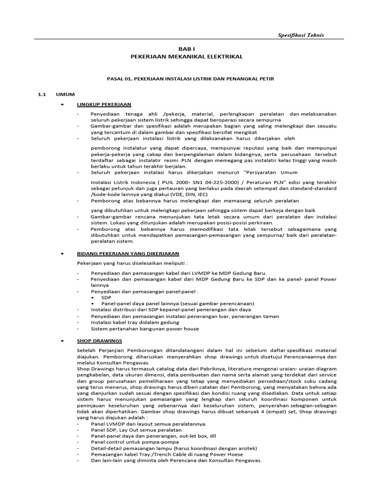 RKS Mep | PDF | Teknologi & Rekayasa