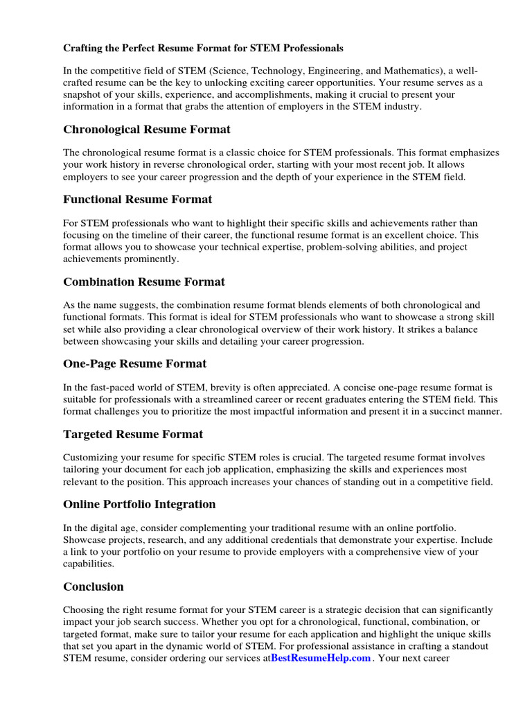 Resume Format For Student Visa | PDF