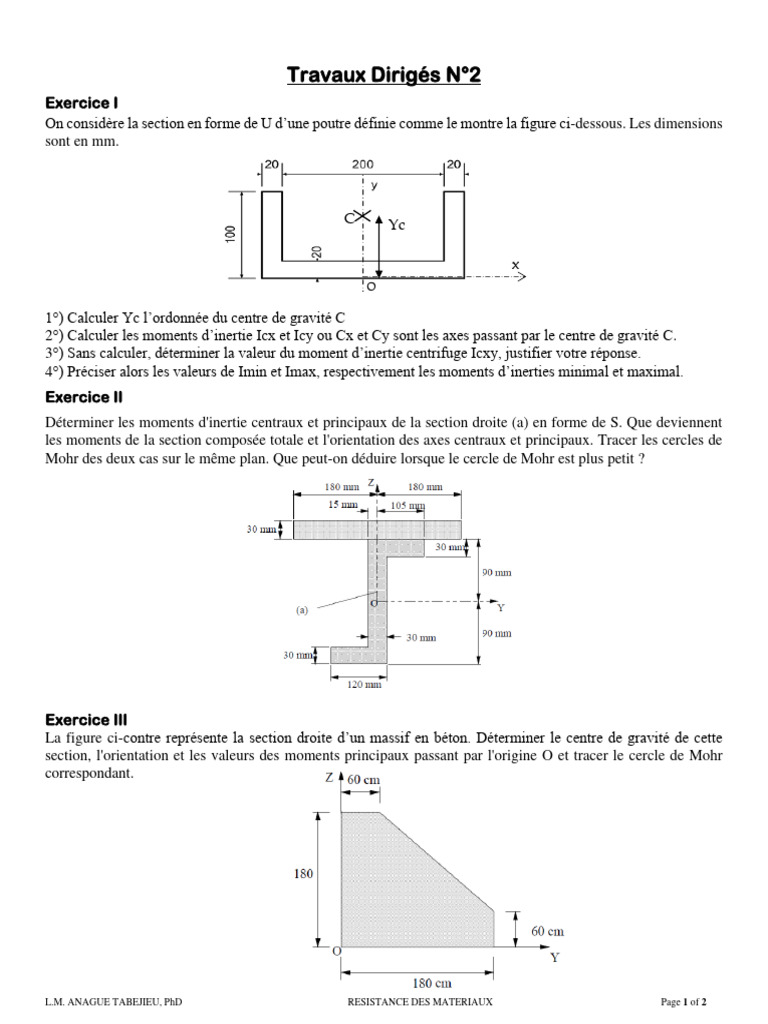 Calcul des moments d'inertie en RDM | PDF | Résistance des matériaux ...