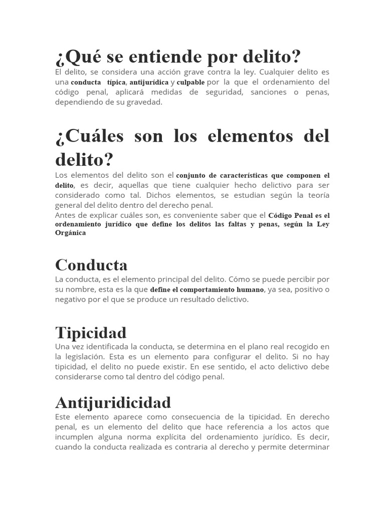 Elementos y Clases de Delitos y Faltas | PDF | Derecho penal | Ley común