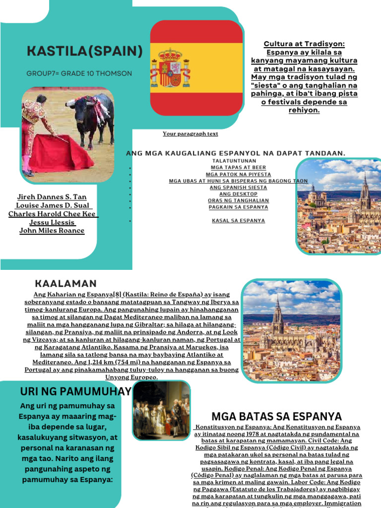 Group 7 Travel Brochure Kastila Spain Pdf Pdf
