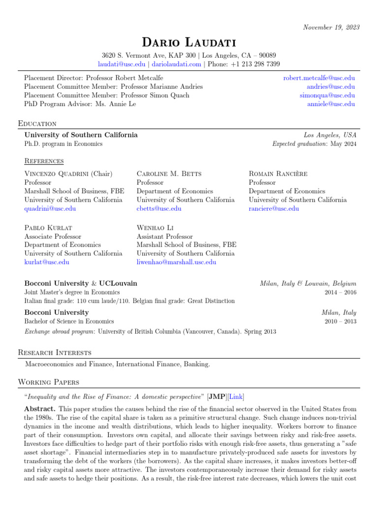 CV Laudati | PDF | Debt | Banks