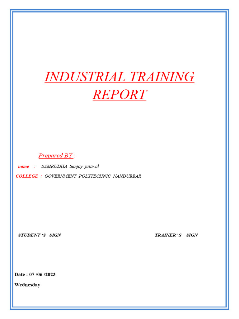 INDUSTRIAL TRAINING REPORT | PDF | Multiplication | Programming