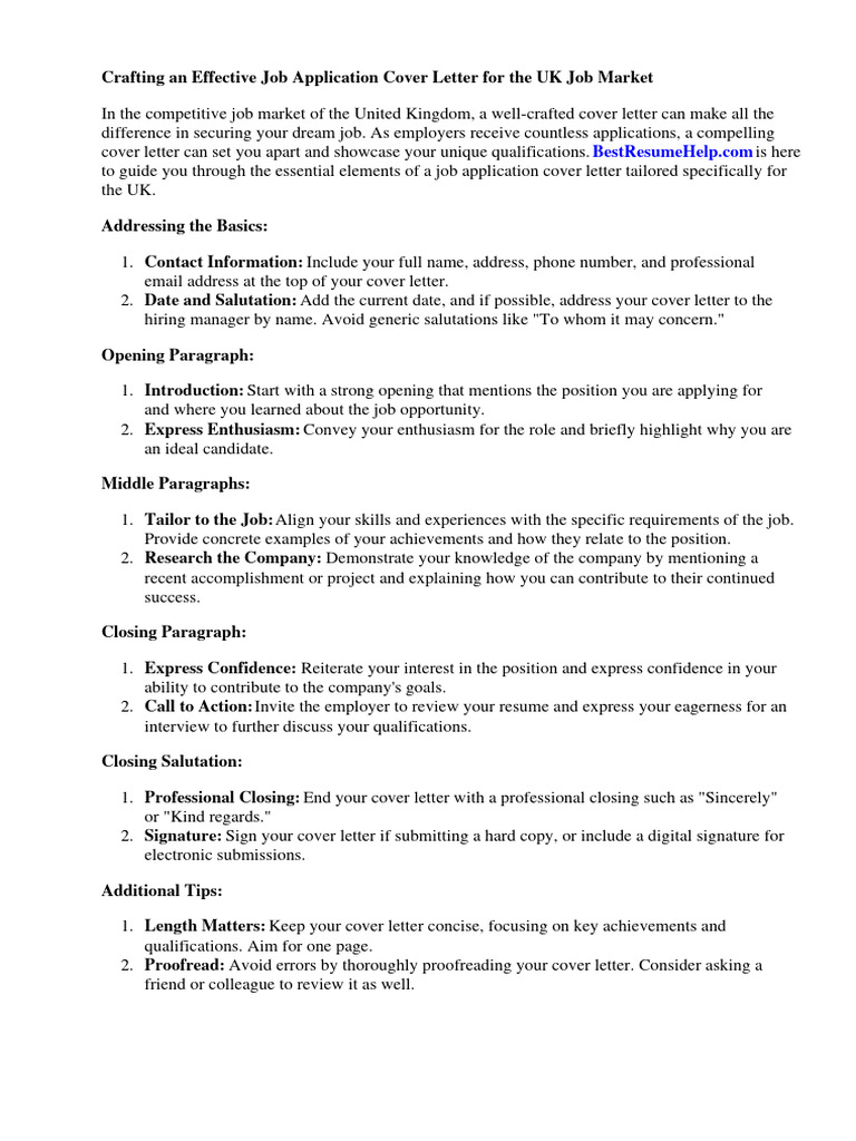 Job Application Cover Letter Uk | Download Free PDF | Résumé | Proofreading