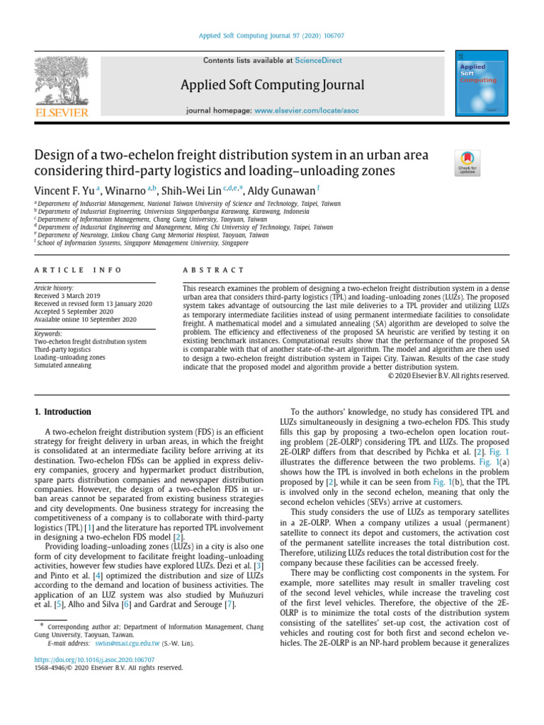Sc1-2020 SA For 2EOLRP Loading-Unloading Zones | PDF | Theoretical Computer Science | Algorithms