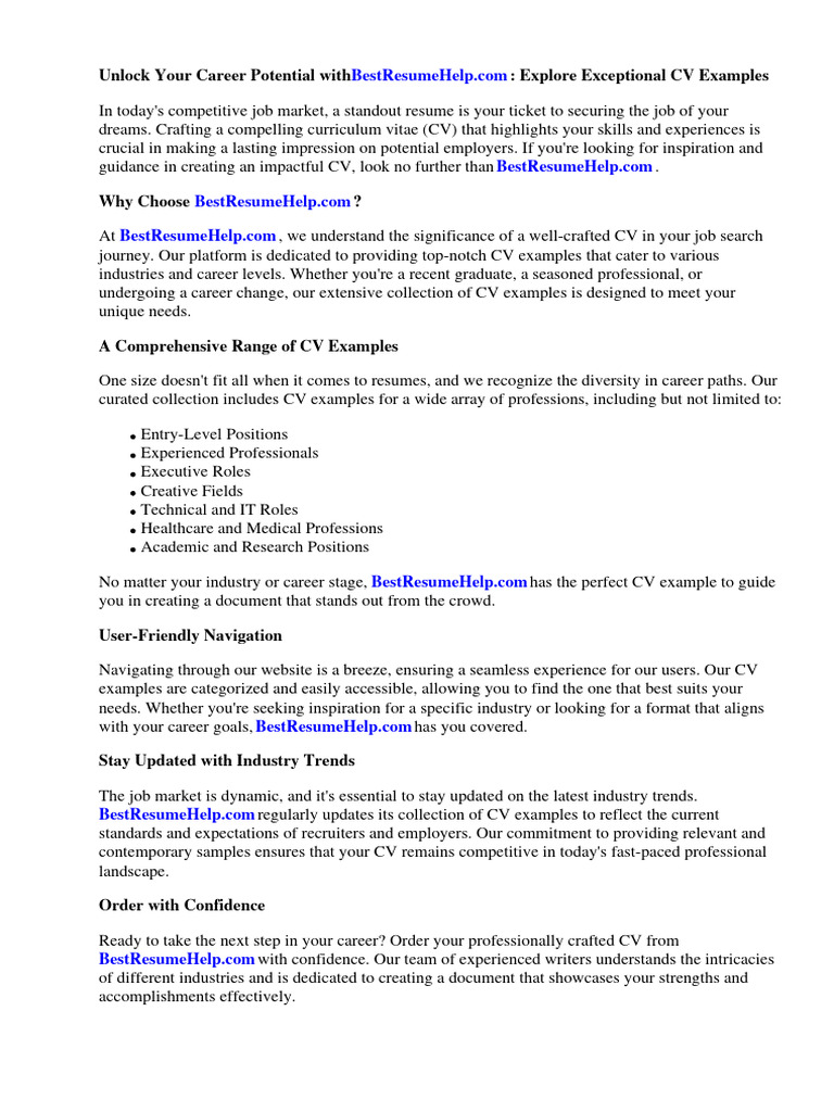 CV Examples Uk For Retail | PDF | Résumé | Retail