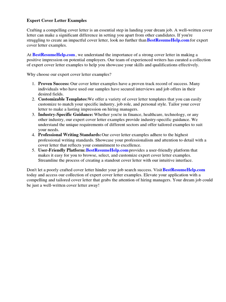 Expert Cover Letter Examples | PDF | Résumé | Usability