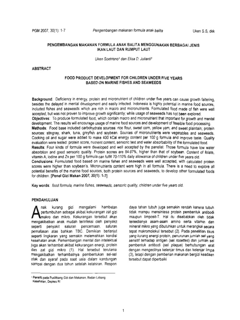 Pengembangan Formula Anak Balita | PDF