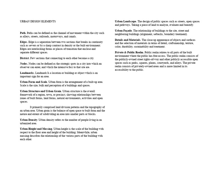 Urban Design Elements Pdf Urban Planning Earth Sciences