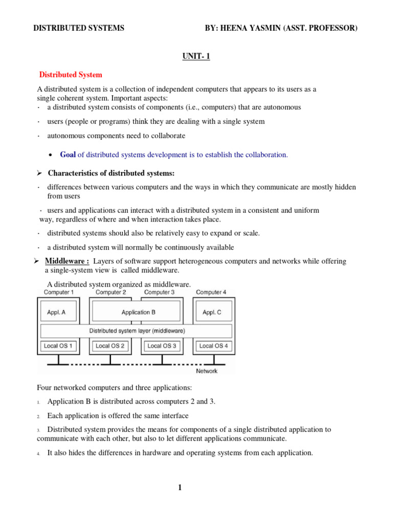 Distributed Systems Unit 1 | PDF