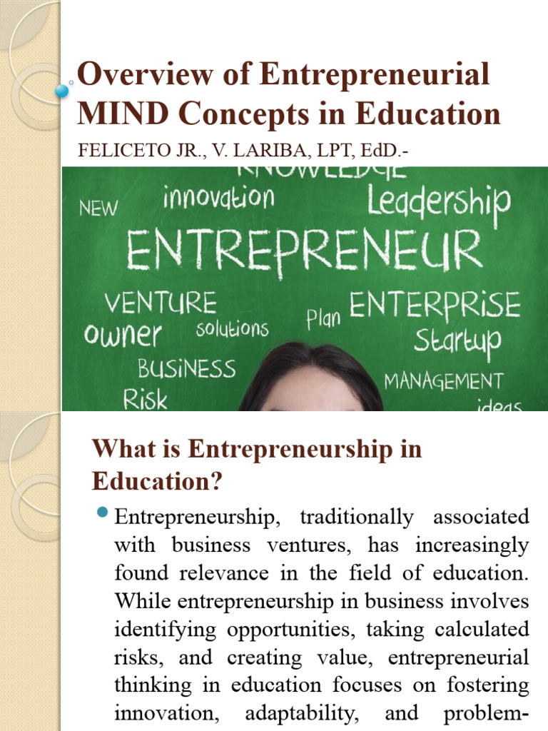 Overview of Entrepreneurial MIND Concepts in Education | Download Free ...