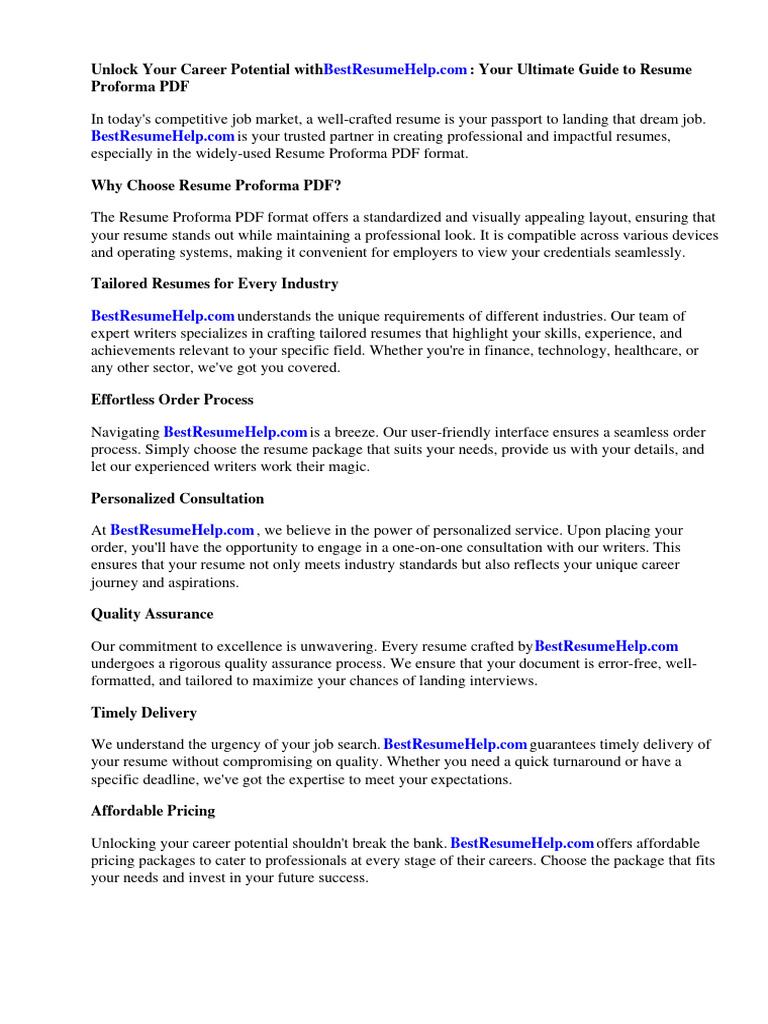 Resume Proforma PDF | PDF | Résumé | Computing