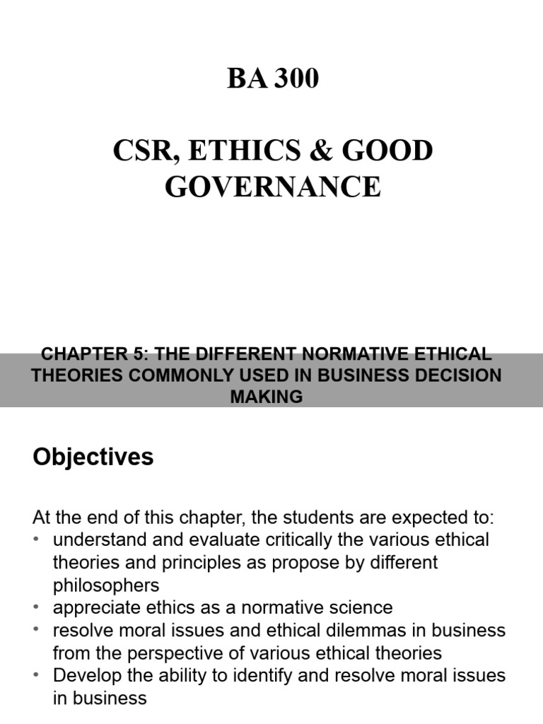 Chapter 5 The Different Normative Theories | PDF | Pragmatism | Utilitarianism