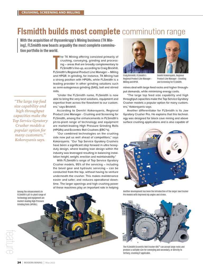 FLSmidth's Comprehensive Comminution Portfolio | PDF