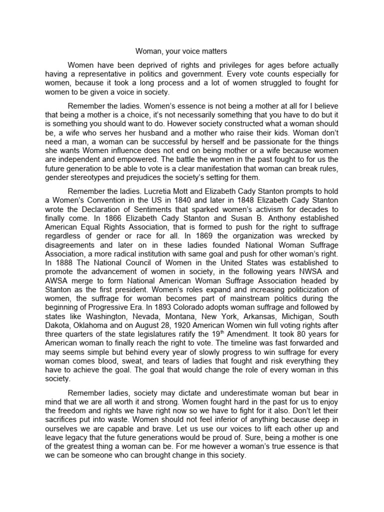 Empowering Women: Voices and Rights | PDF | Gender | Gender Studies