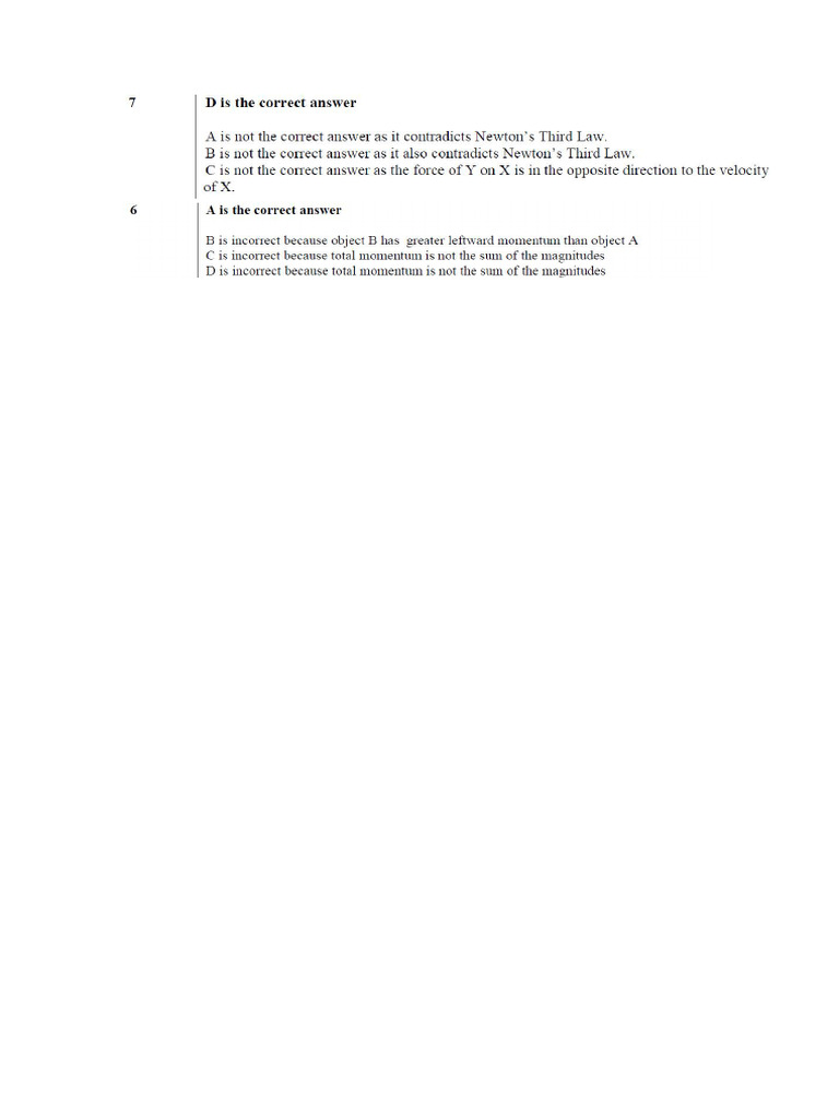 Momentum MCQ Solutions | PDF