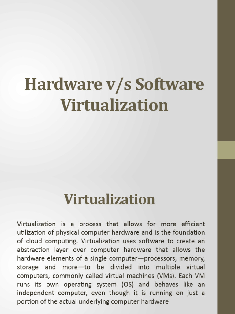 Hardware & Software Virtualization | PDF | Virtualization | Virtual Machine