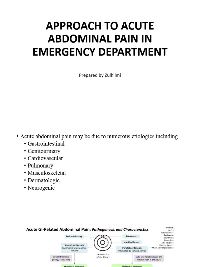 Acute Abdominal Pain Management Guide | PDF | Nausea | Digestive Diseases