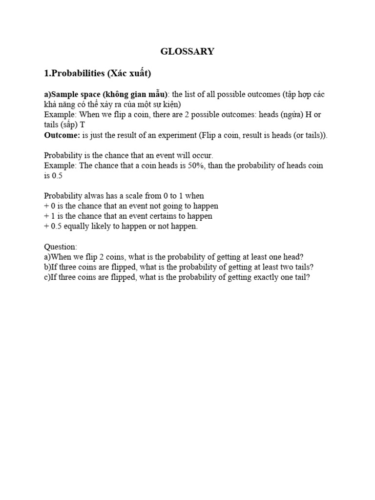 Glossary 4 - Probability | PDF | Probability | Statistics