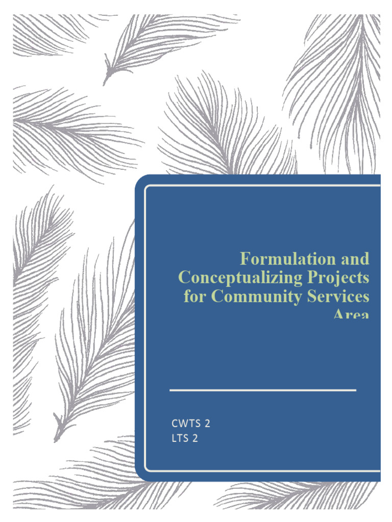 MODULE 5 - Formulation and Conceptualizing Projects For Community Services Area | PDF | Community