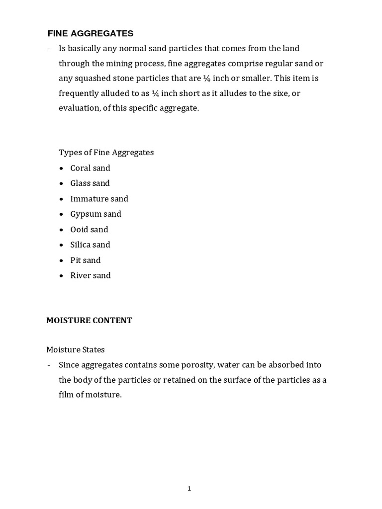 Determination of Moisture Content of Fine Aggregates | PDF | Porosity ...
