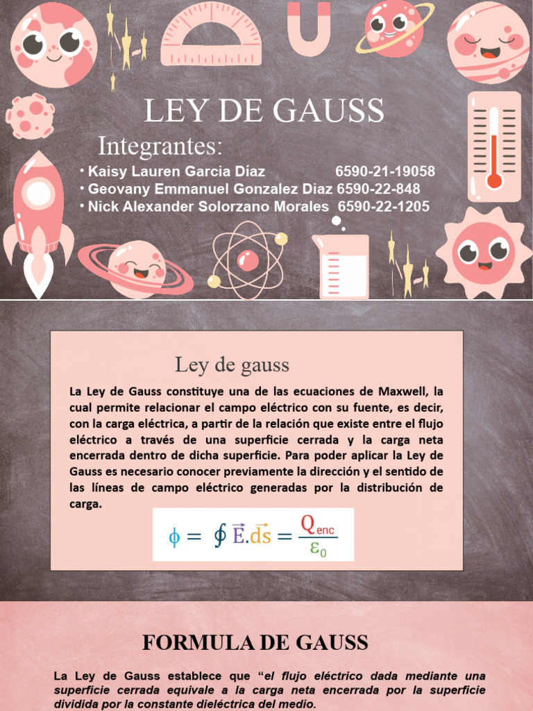 Presentación de Las Leyes de Gauss | PDF | Campo eléctrico | Física