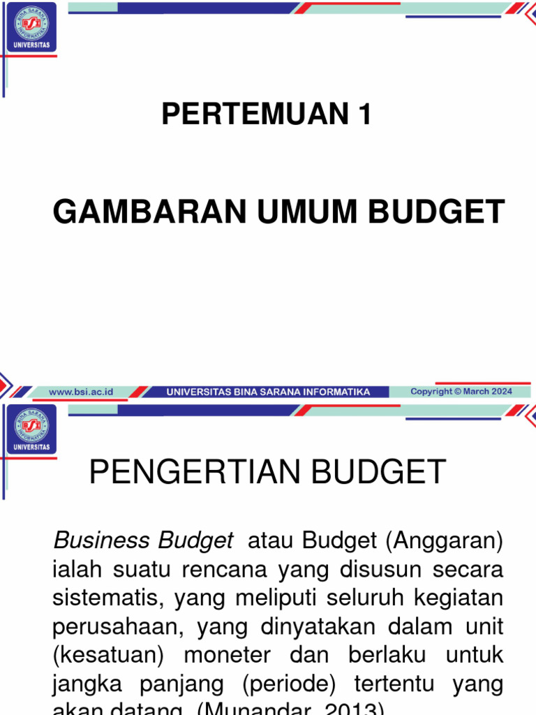 Fungsi dan Karakteristik Budget Perusahaan | PDF
