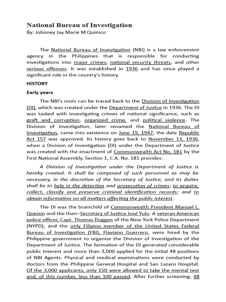 CDI (Report) | PDF | National Security | Crimes