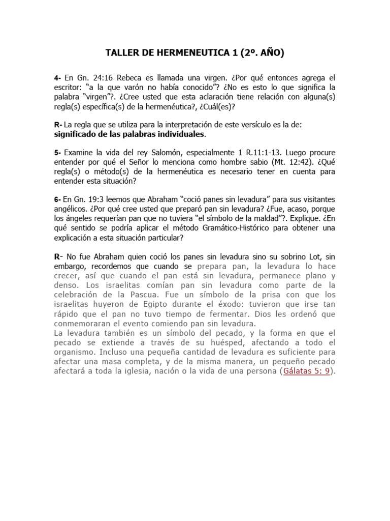 TALLER DE HERMENEUTICA 1 | PDF