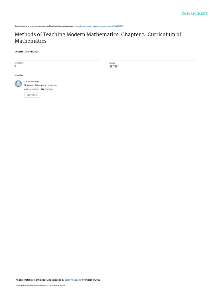 CHAPTERTWOCurriculumof Mathematics | PDF | Mathematics | Geometry