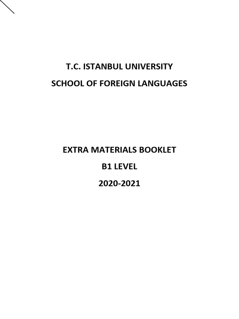 2020 2021 B1 Extra Materials Booklet | Download Free PDF | Question | Verb