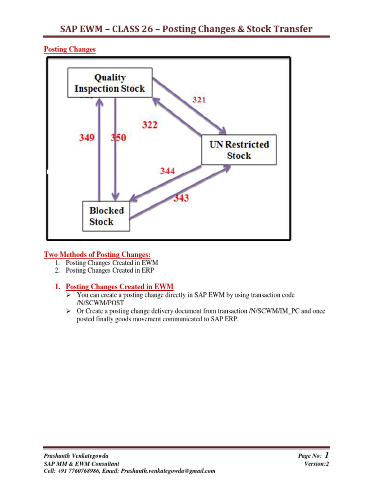 SAP EWM Posting Changes Overview | PDF | Enterprise Resource Planning ...