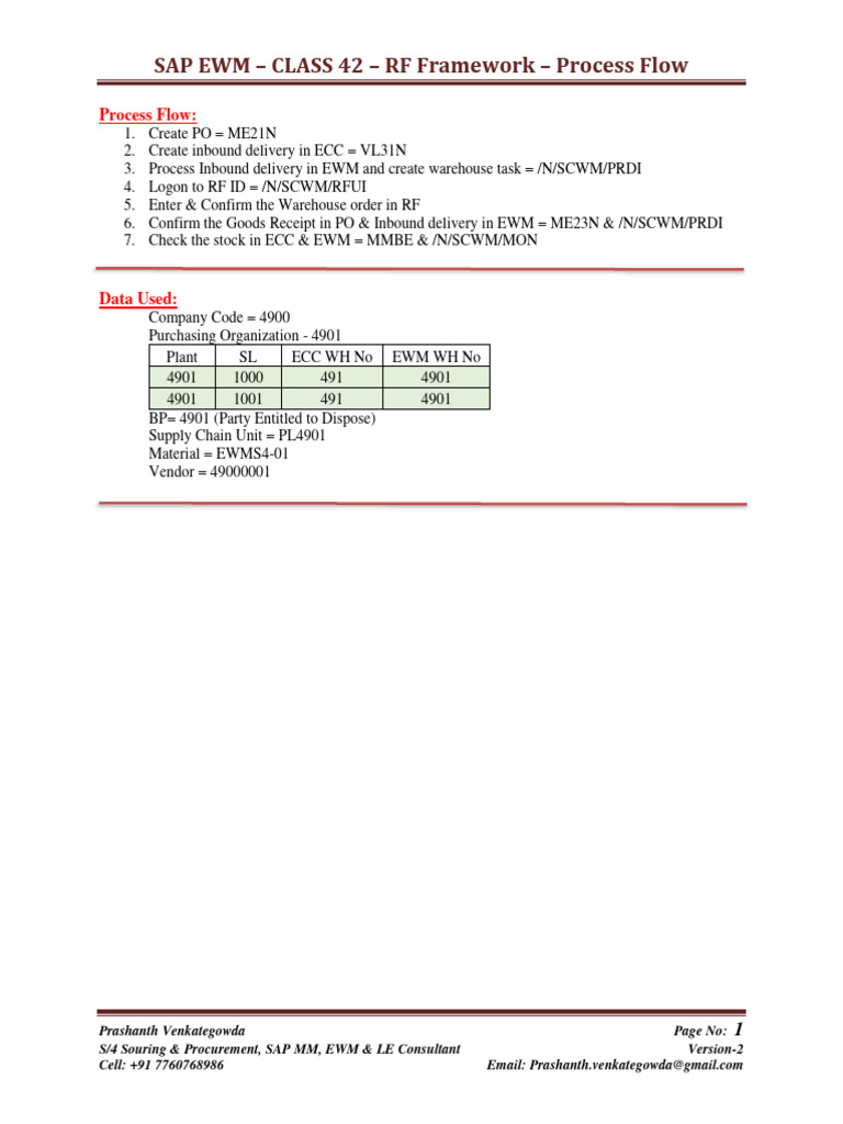 SAP EWM RF Process Flow Guide | PDF | Supply Chain Management | Logistics
