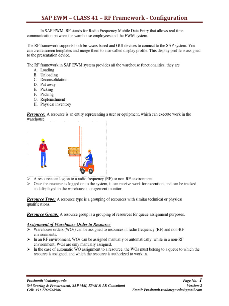 EWM CLASS 41 - RF Framework - Configuration | PDF | Computing | Software