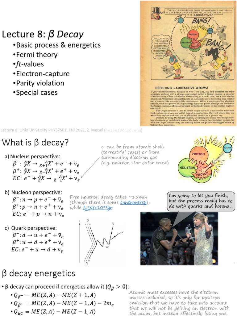 Advanced Nuclear Physics: β Decay | PDF | Radioactive Decay | Electron
