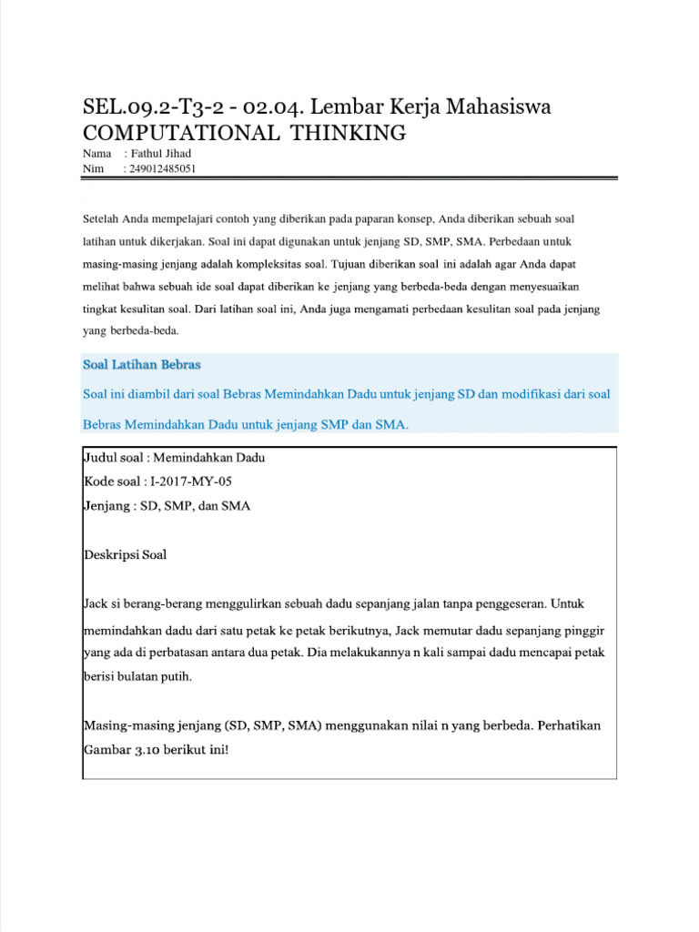 SEL.09.2-T3-2 - 02.04. Lembar Kerja Mahasiswa | PDF SEL.09.2-T3-2 - 02.04. Lembar Kerja Mahasiswa | PDF
