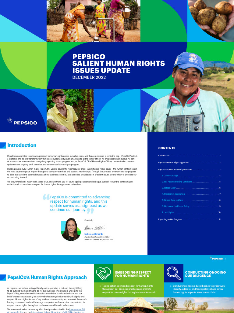 2022 PepsiCo Salient Human Rights Issues Update | PDF | Employment ...