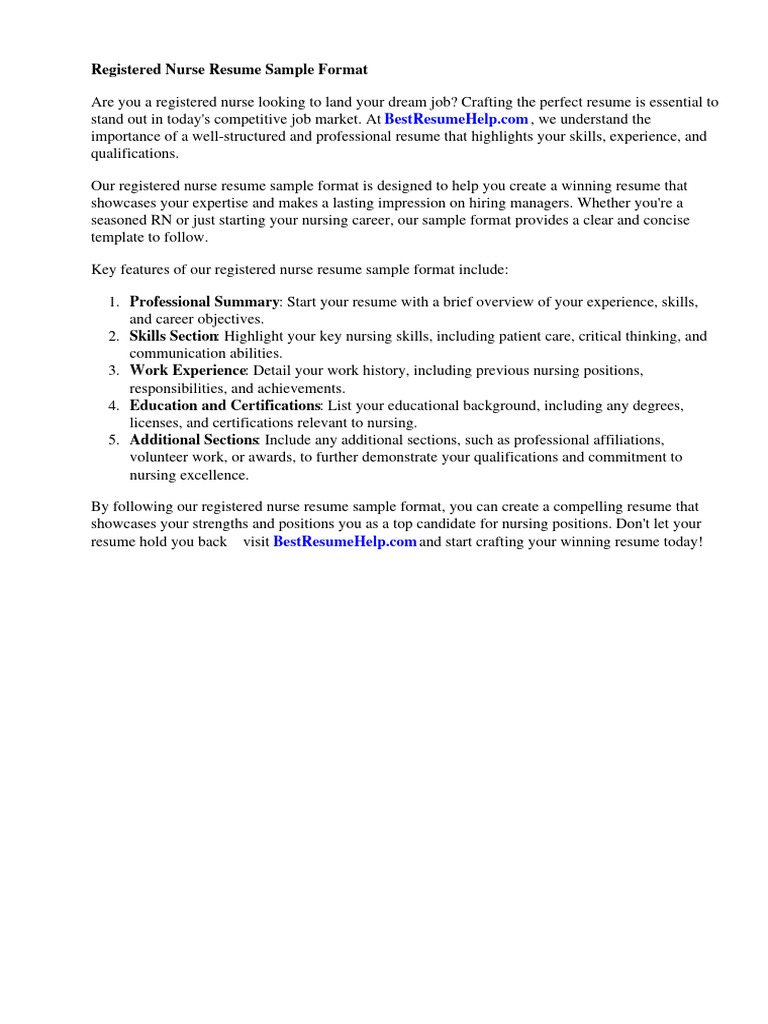 Registered Nurse Resume Guide | PDF | Nursing | Résumé