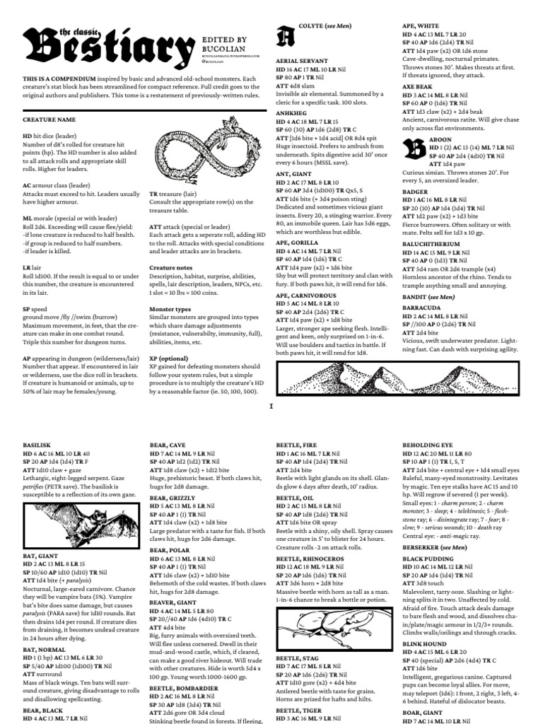 OSR Bestiary v1.2 | PDF | Devil