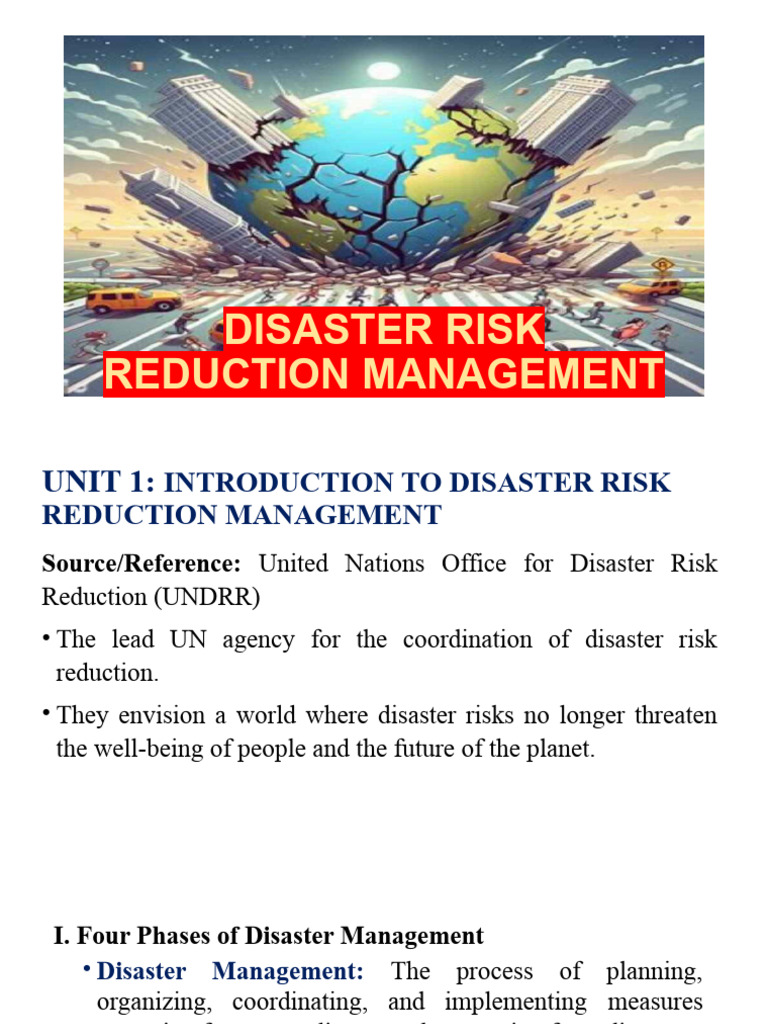 Unit 1. DRRM Intro | PDF | Emergency Management | Risk