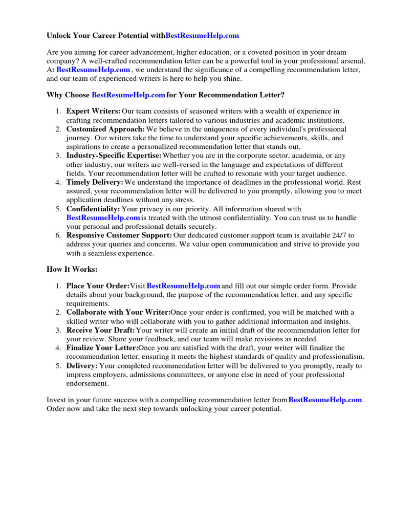 Recommendation Letter For Employee Chef | Download Free PDF ...