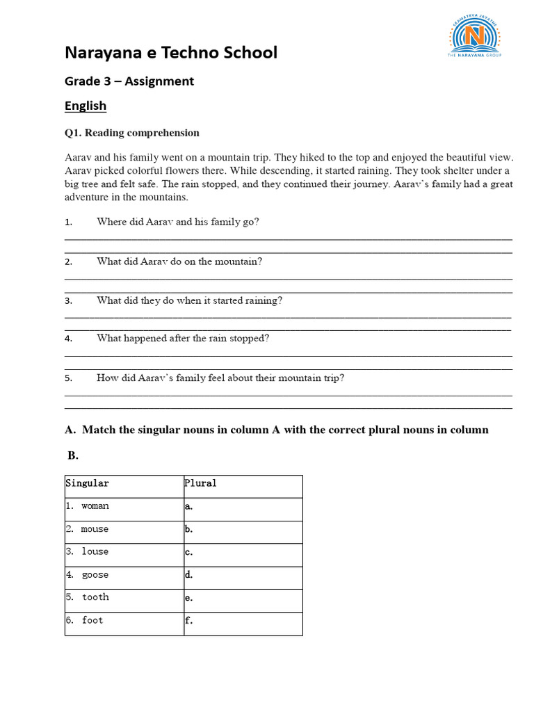Grade 3 HW | PDF | Linguistic Morphology | Language Families