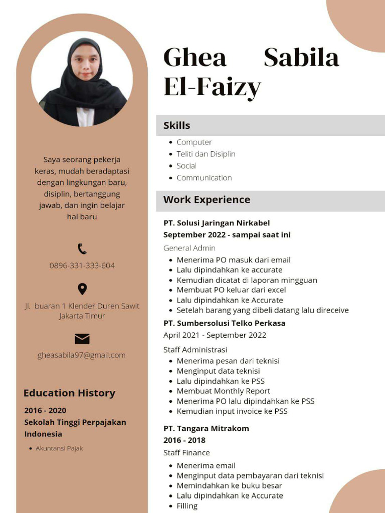 CV - Ghea Sabila El Faizy | PDF