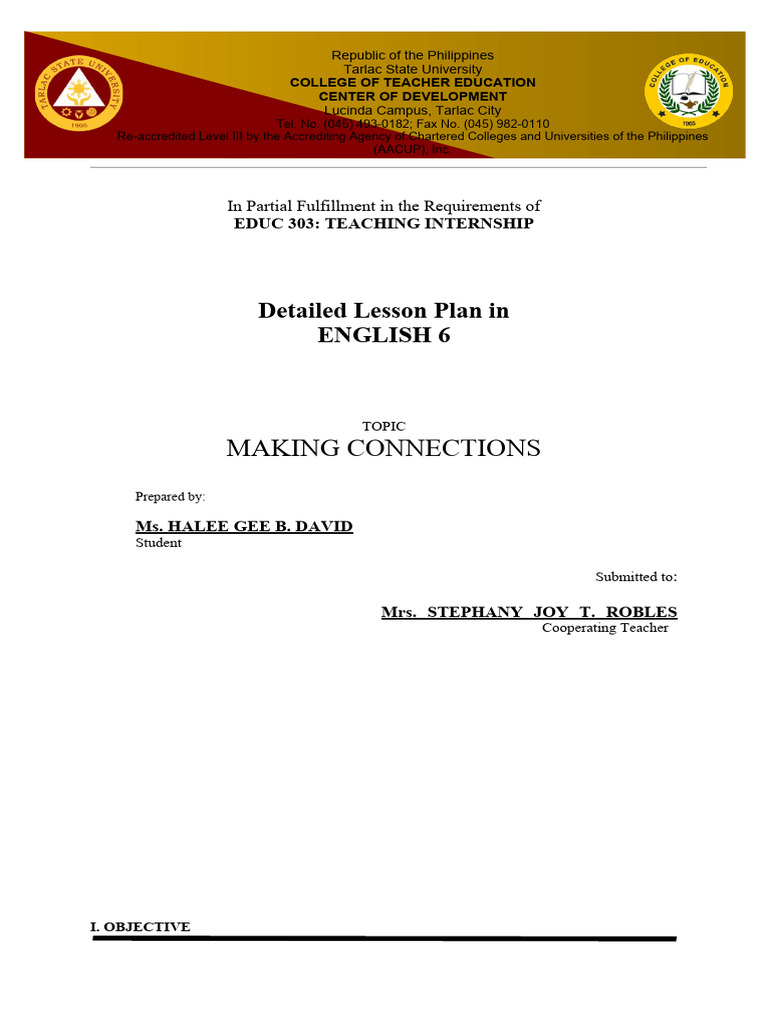 English 6-DLP | PDF | Teachers | Cognition