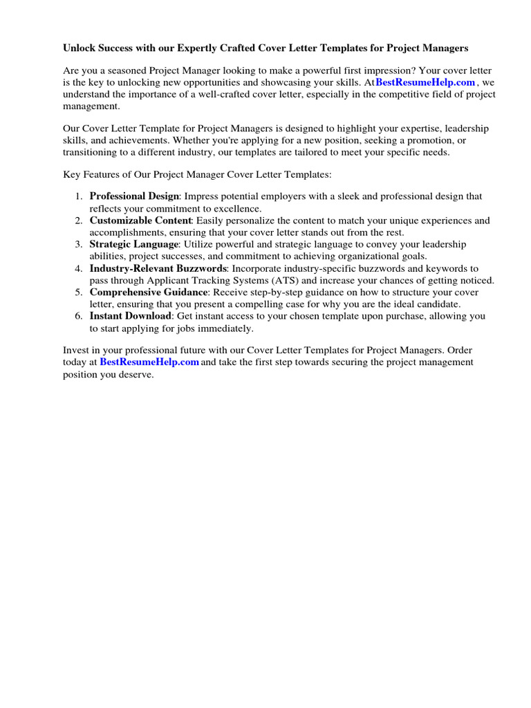 Cover Letter Template Project Manager | PDF | Computers Cover Letter Template Project Manager | PDF | Computers