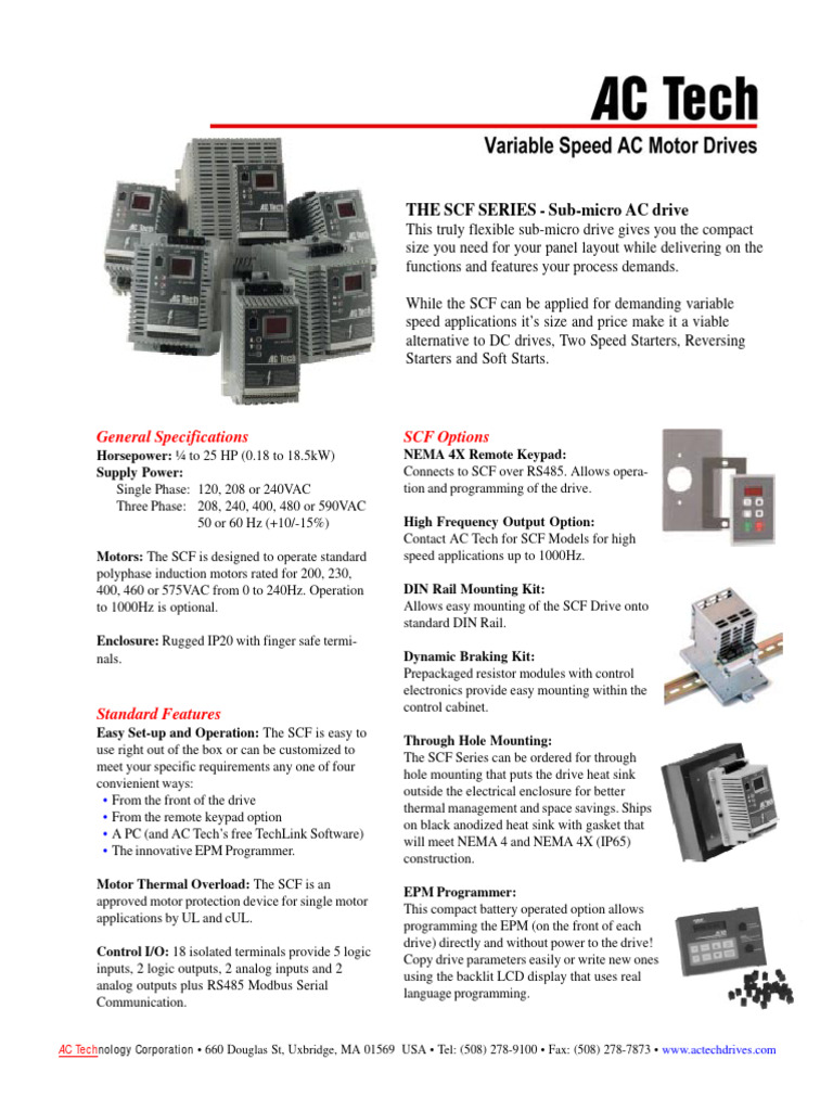 Ac Tech SCF Manual | PDF | Electric Motor | Alternating Current