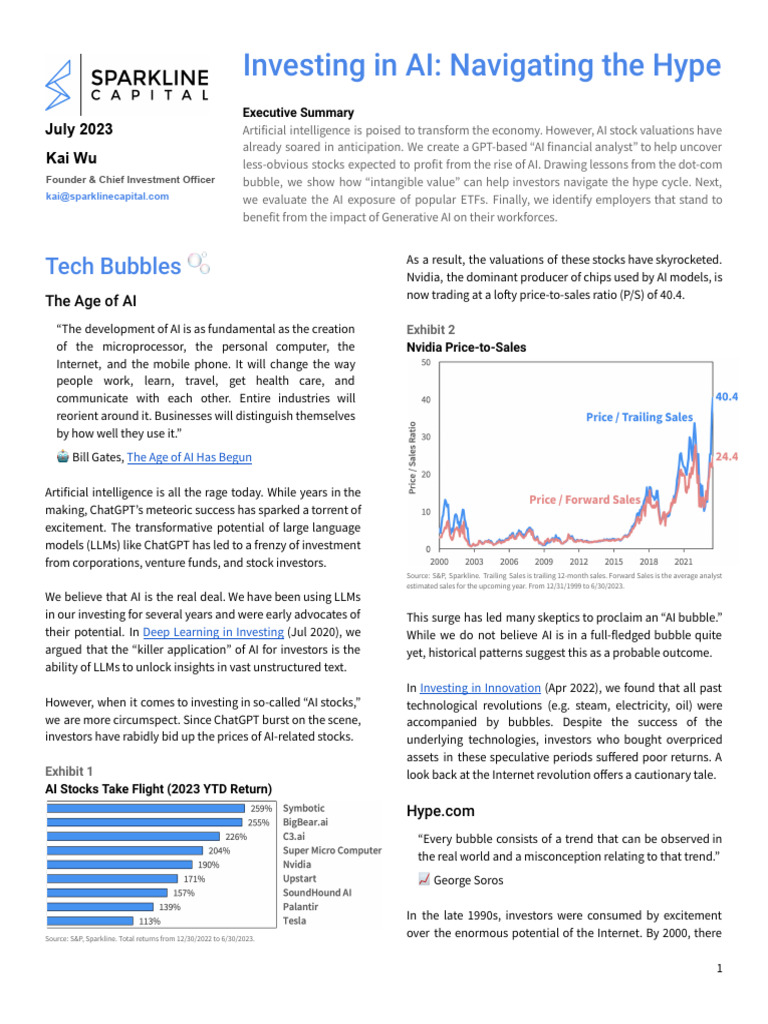 Sparkline-AI-Hype-July-2023 | PDF | Investing | Valuation (Finance)