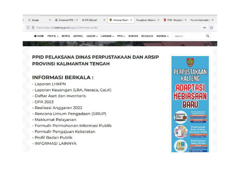 Info Wajib Berkala-Menu PPID | PDF