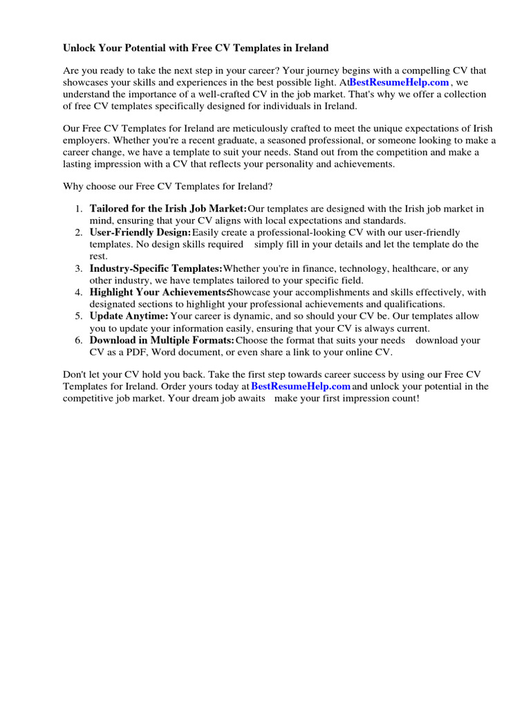 Free Cv Templates Ireland | PDF | Résumé